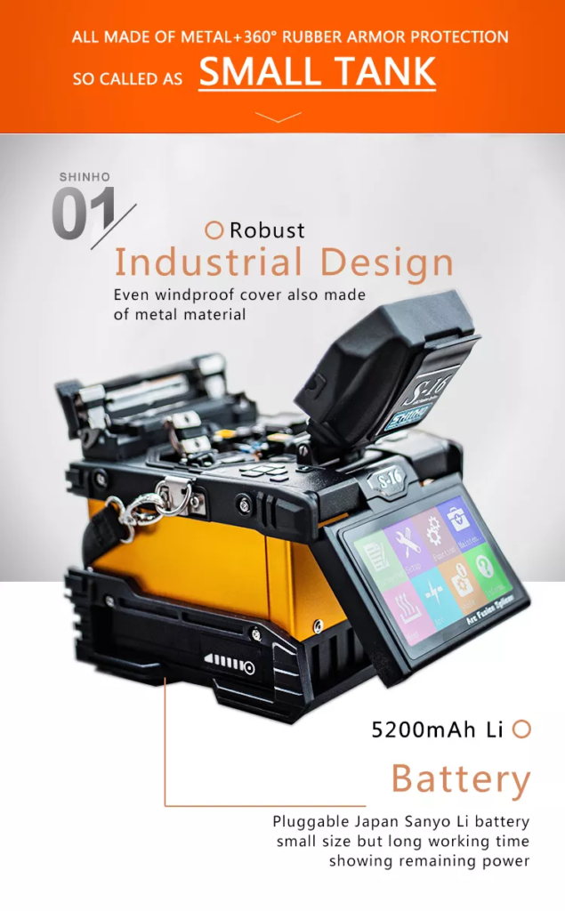 SHINHU S-16 Fiber Fusion Splicer Ruggedized Full-Metal Splicing Machine ...